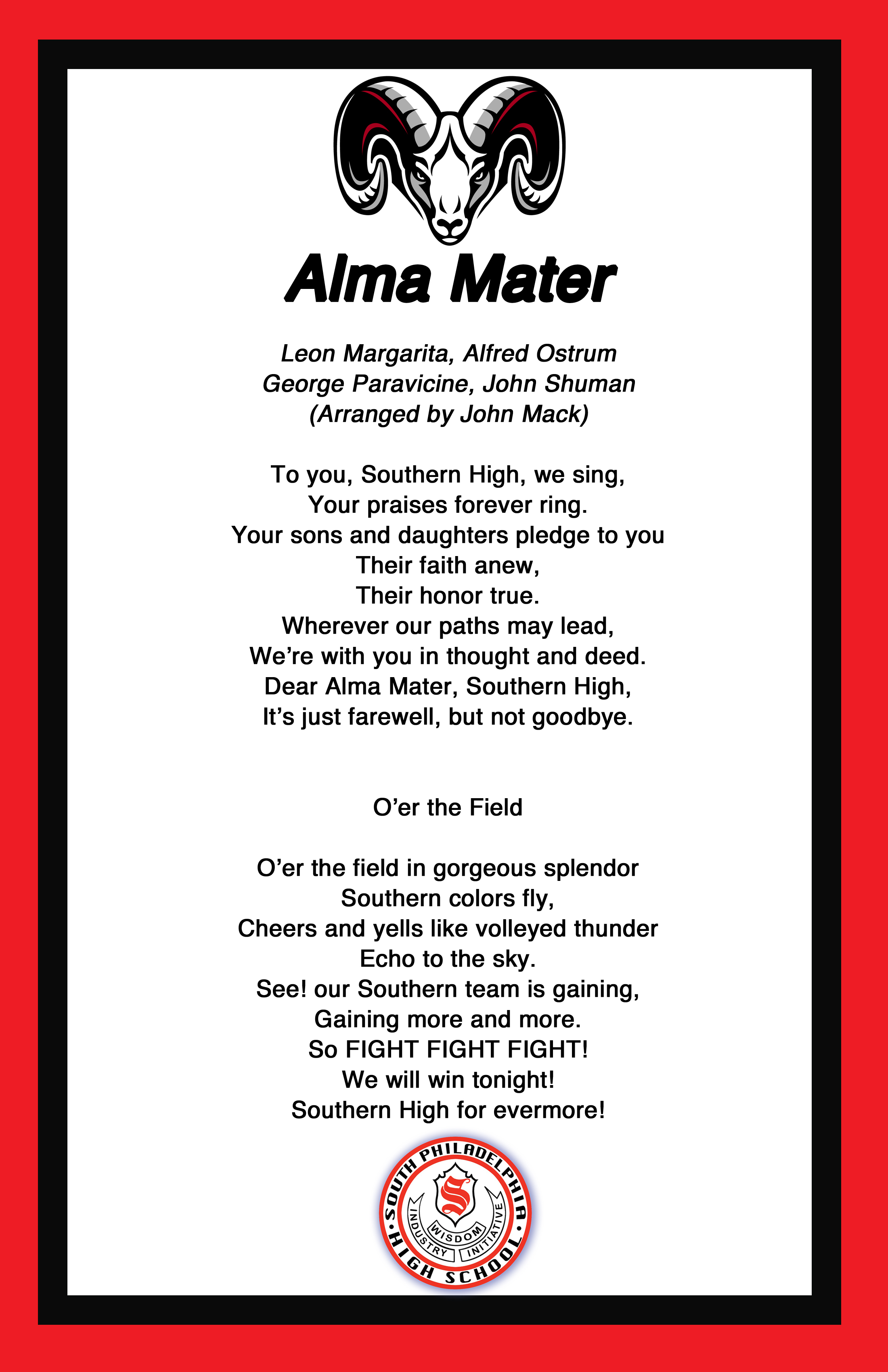 Alma Mater - South Philadelphia High School